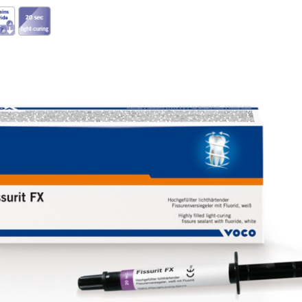 Voco Fissurit FX Light Cure Fissure Sealant with Fluoride Syringe 2 x 2 ...