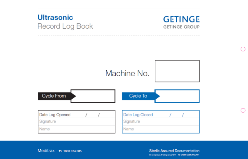Meditrax Ultrasonic Record Log Book - City Dental Supplies